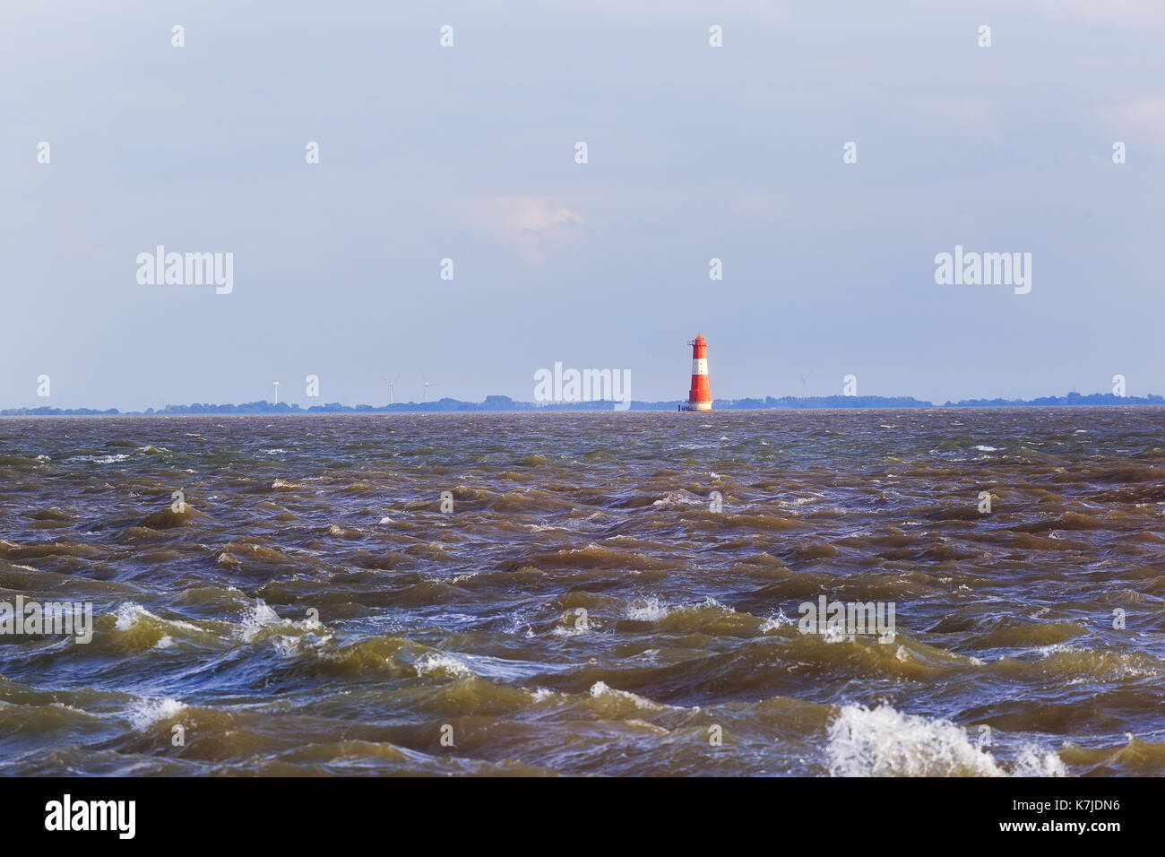 The lighthouse Arngast as seen from the Nassauhafen, Wilhelmshaven ...