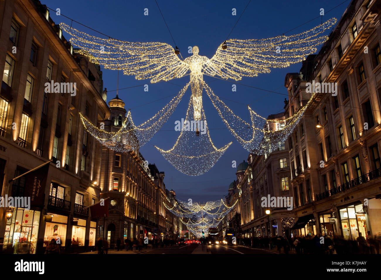 Christmas Lights Display on Regent Street in London. The modern ...