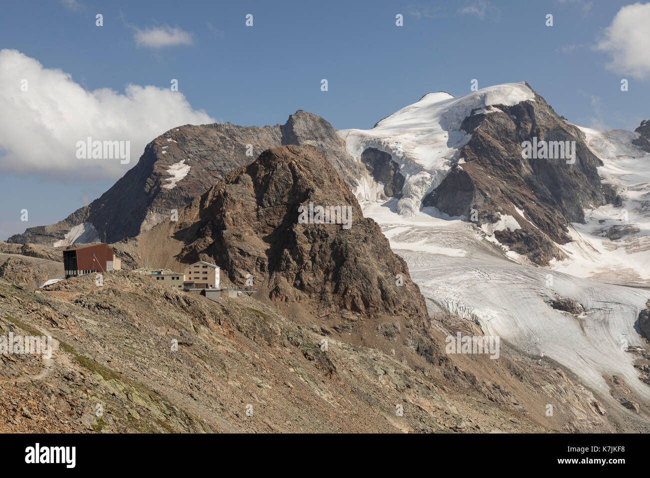 Mountain Station Diavolezza in the alps Engadin, Swizterland Stock ...