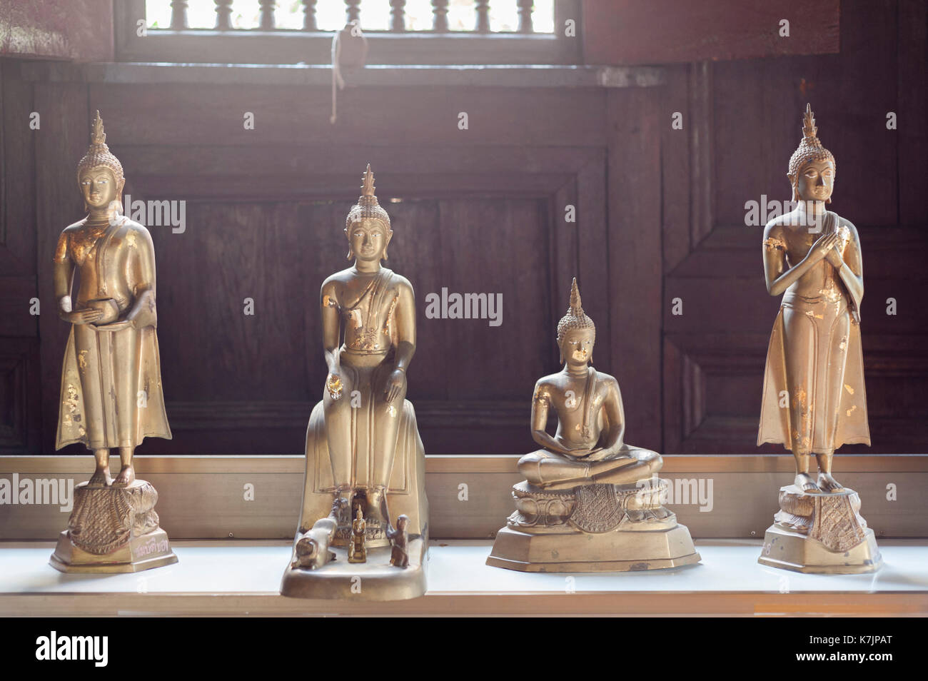 Four Buddha statues at Wat Phan Tao, Chiang Mai, Thailand, Southeast ... Four Buddha statues at Wat Phan Tao, Chiang Mai, Thailand, Southeast ...