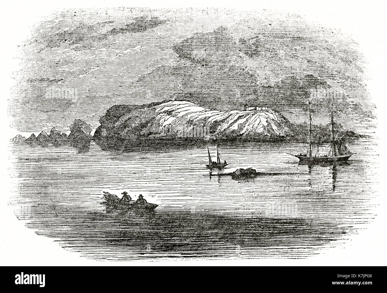 Old view of Alderney island, Channels Islands. By unidentified author ...