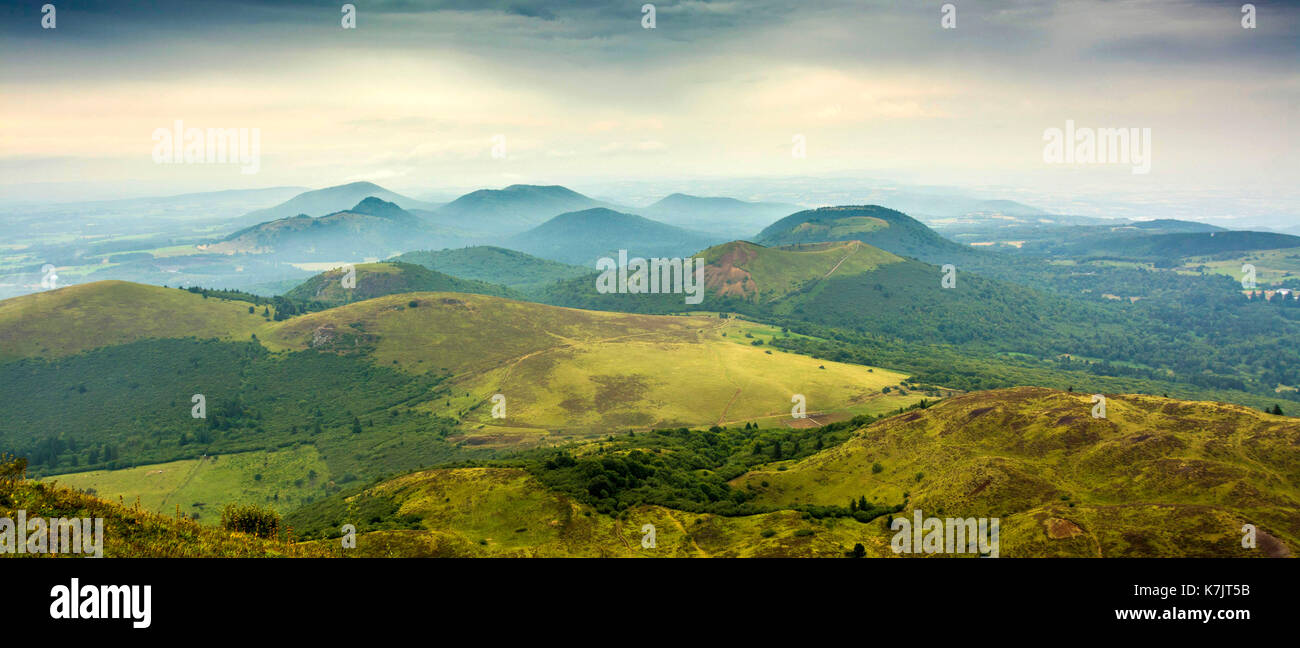 Landscape of Regional Nature Park of the Volcanoes of Auvergne, seen ...