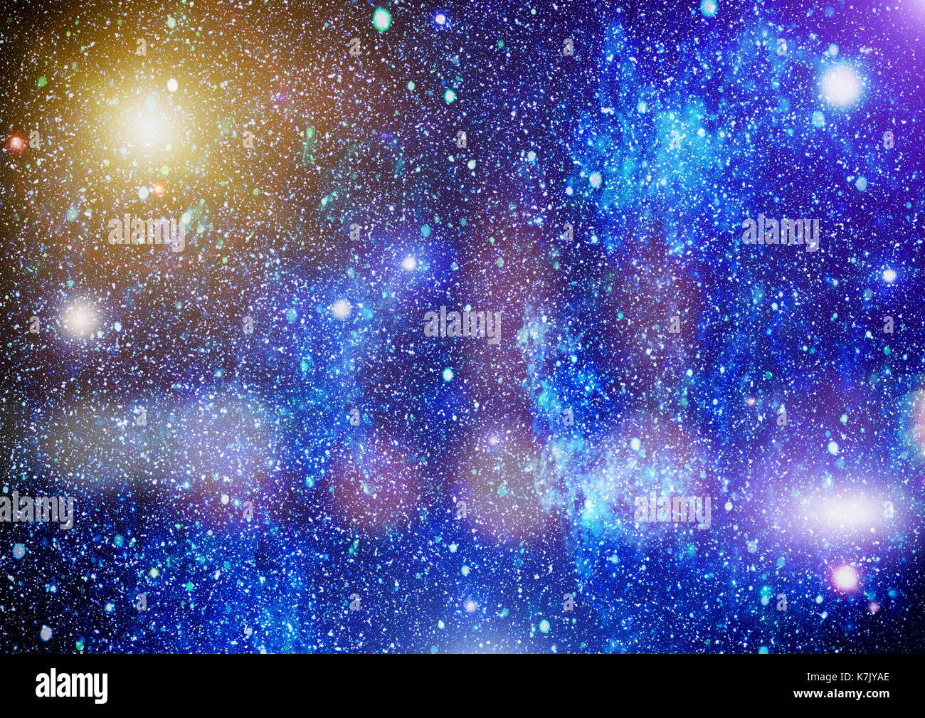 Panoramic looking into deep space. Dark night sky full of stars. The ...
