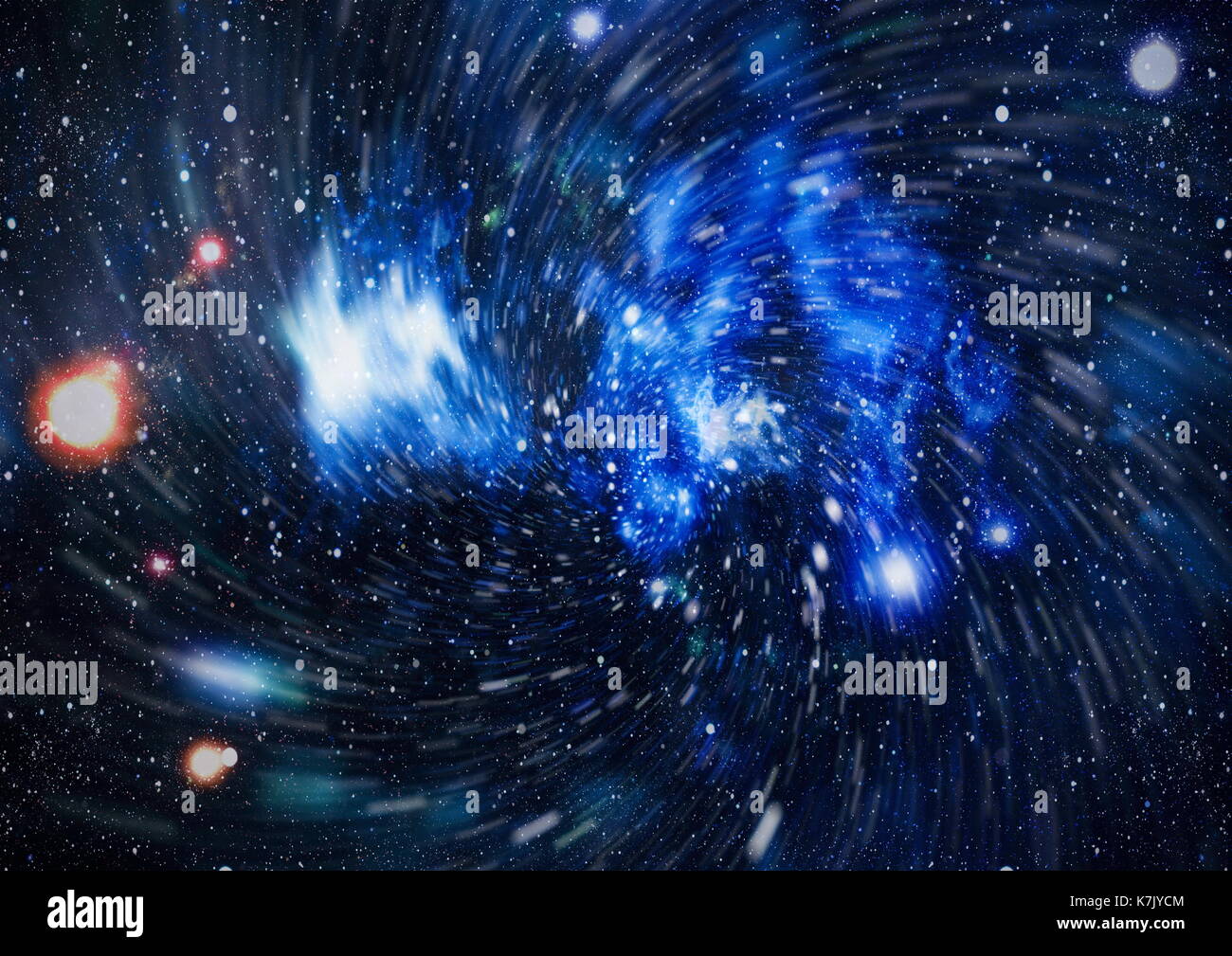 Panoramic looking into deep space. Dark night sky full of stars. The ...