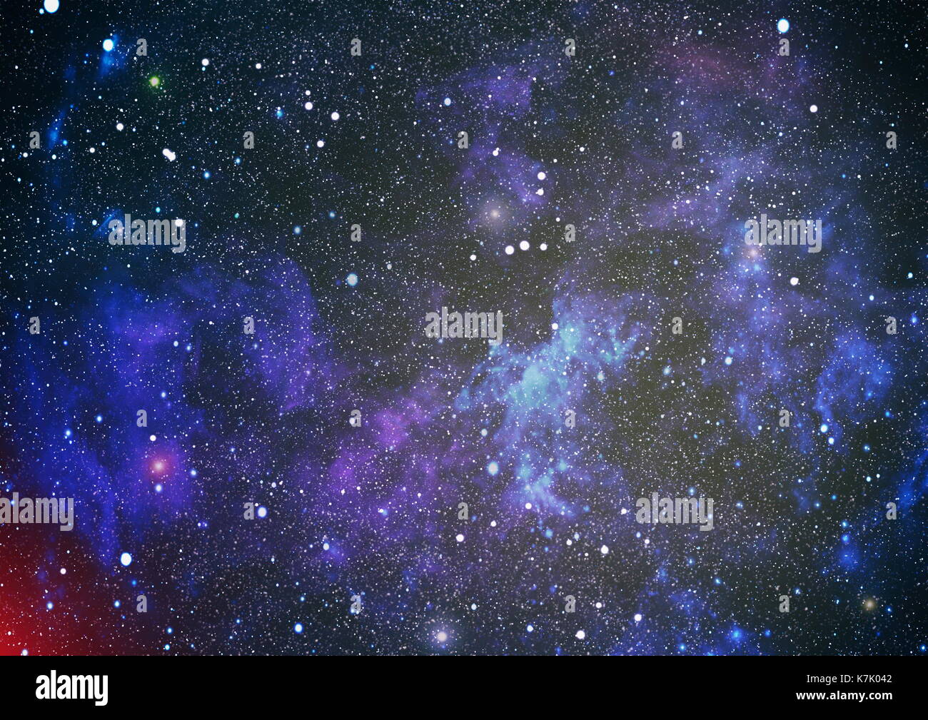 Panoramic looking into deep space. Dark night sky full of stars. The ...