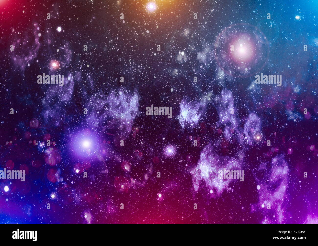 Panoramic looking into deep space. Dark night sky full of stars. The ...