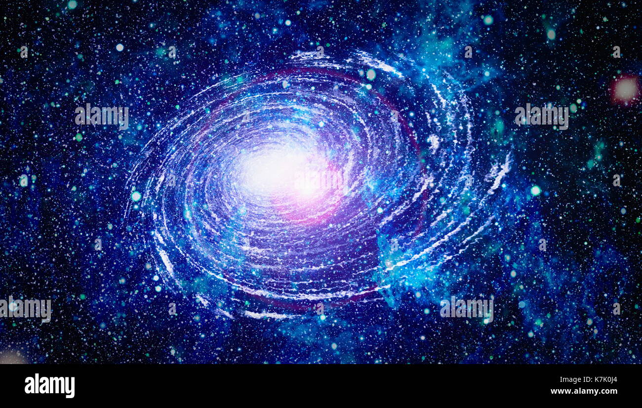 Panoramic looking into deep space. Dark night sky full of stars. The ...