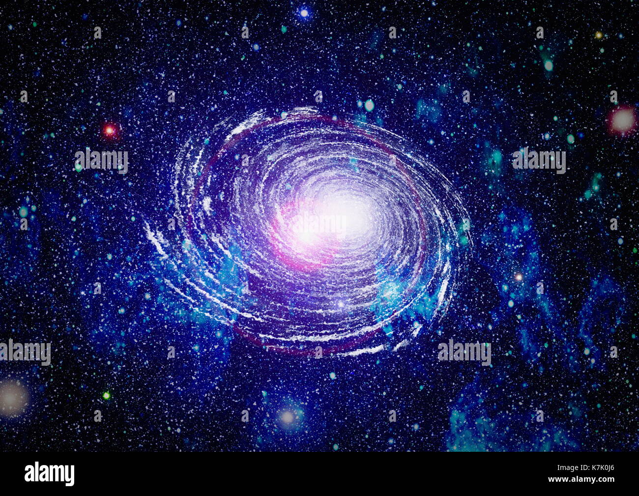 Panoramic looking into deep space. Dark night sky full of stars. The ...