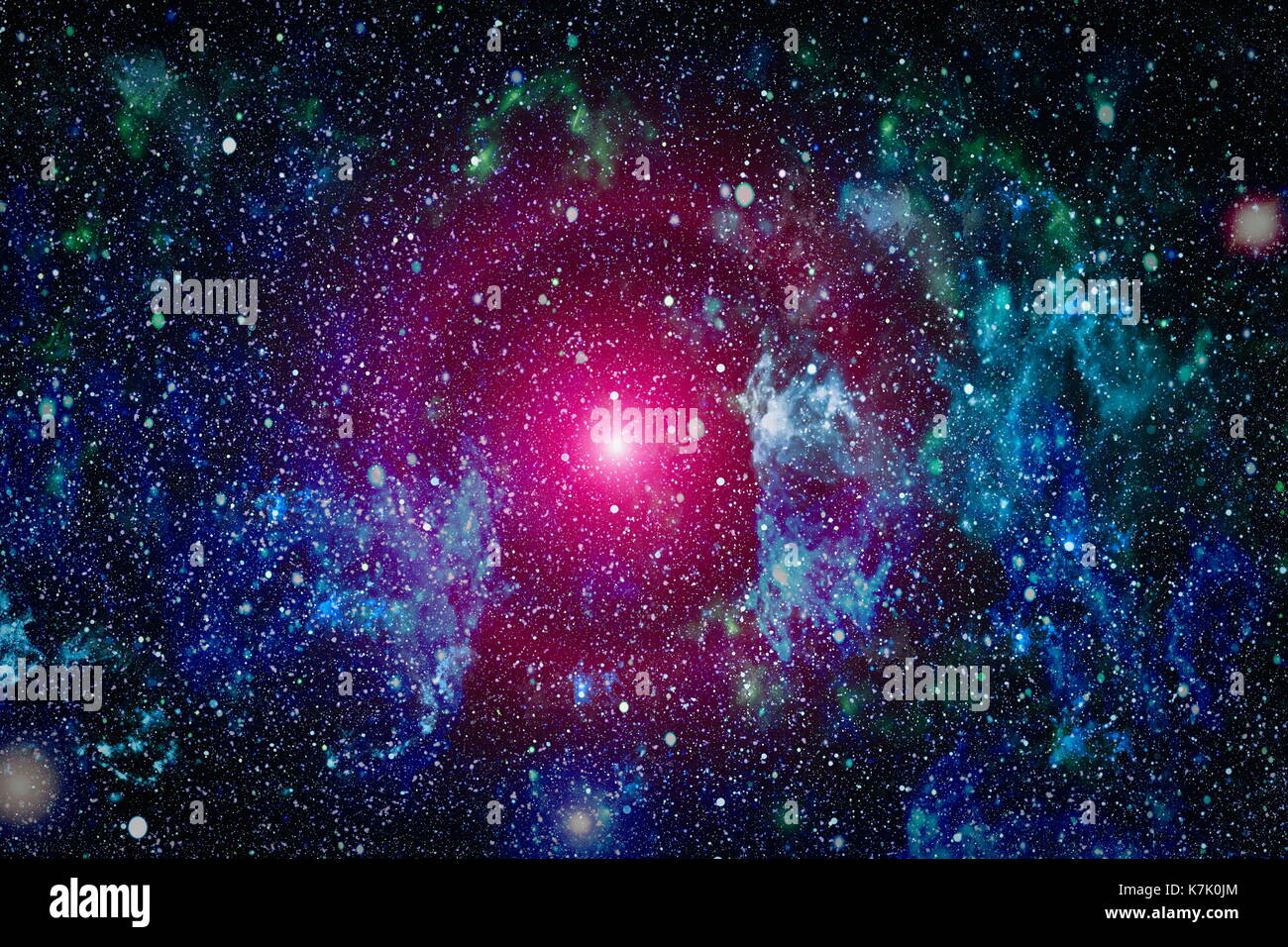 Panoramic looking into deep space. Dark night sky full of stars. The ...