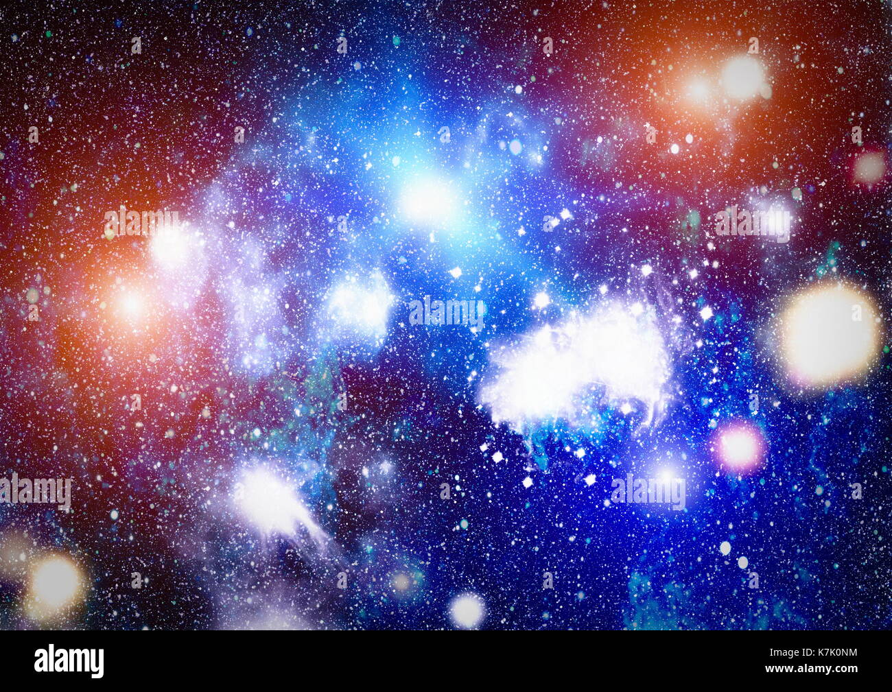 Panoramic looking into deep space. Dark night sky full of stars. The ...