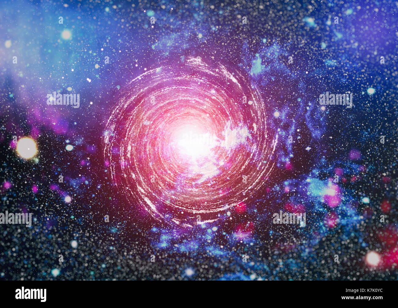 Panoramic looking into deep space. Dark night sky full of stars. The ...