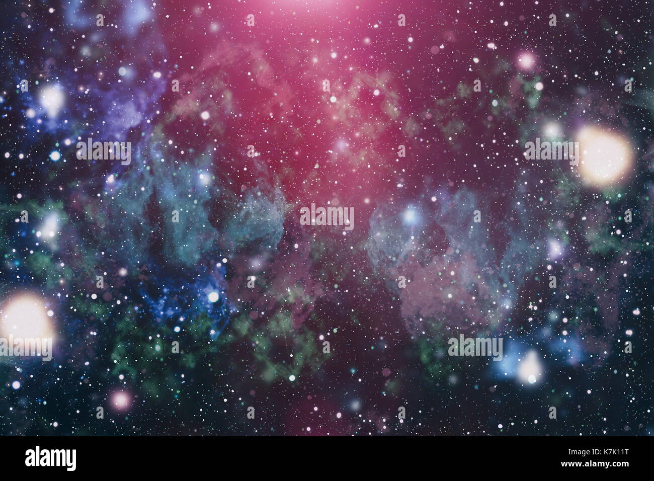 Panoramic looking into deep space. Dark night sky full of stars. The ...