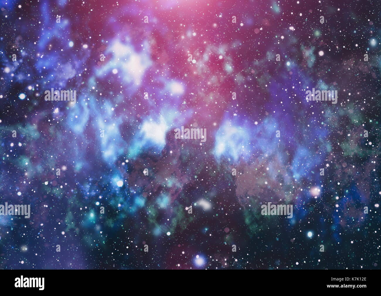 Panoramic looking into deep space. Dark night sky full of stars. The ...