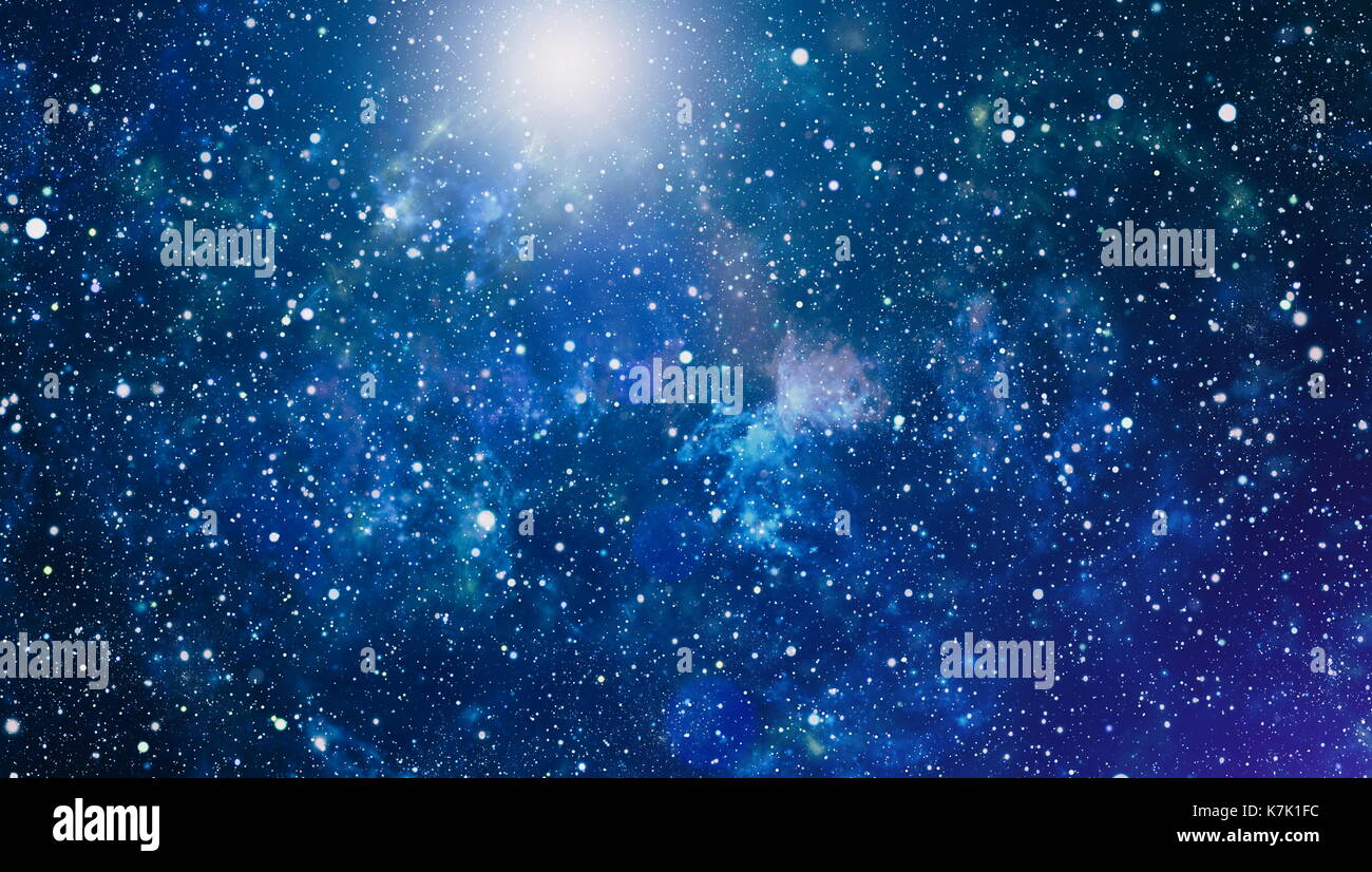 Panoramic looking into deep space. Dark night sky full of stars. The ...