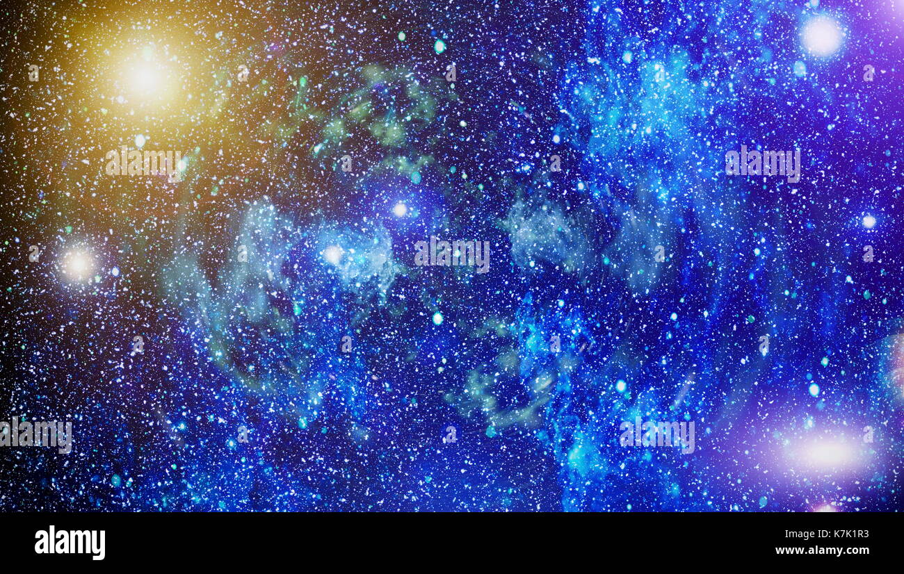 Panoramic looking into deep space. Dark night sky full of stars. The ...