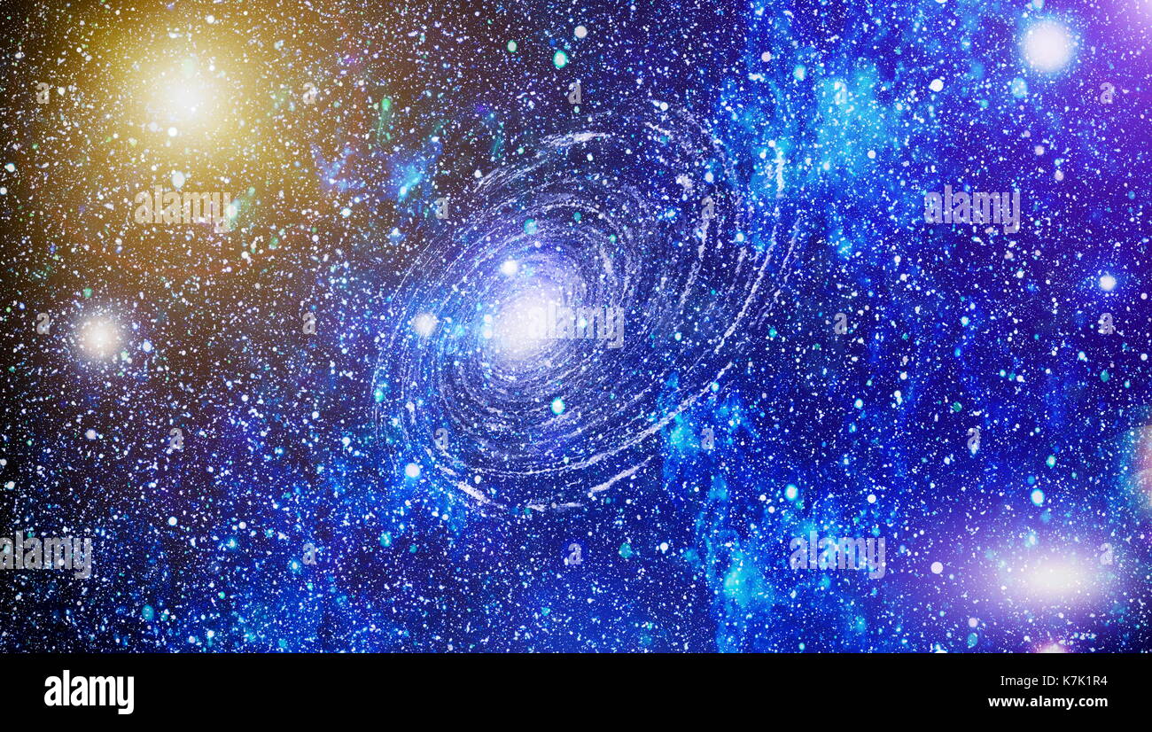 Panoramic looking into deep space. Dark night sky full of stars. The ...
