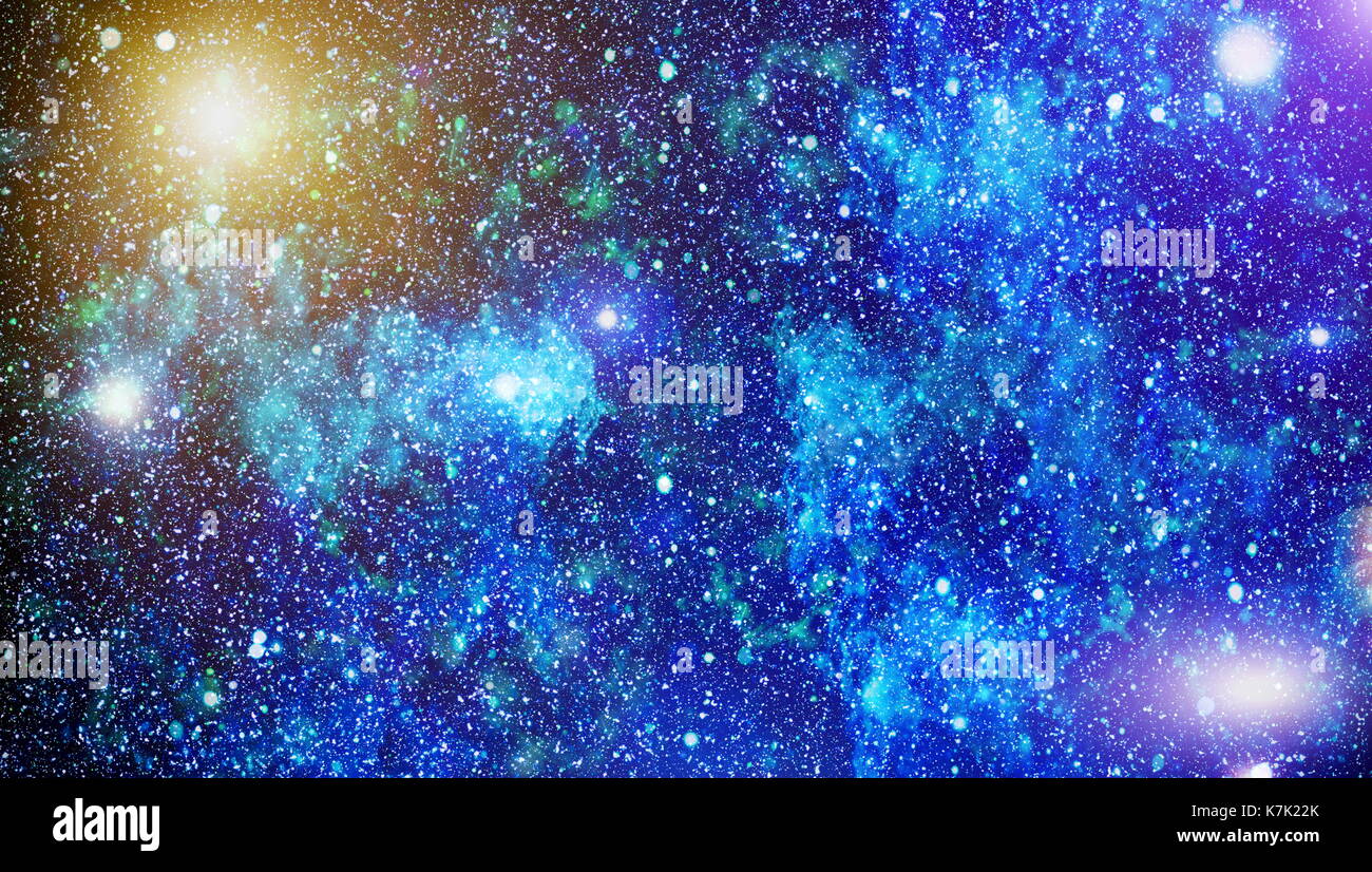 Panoramic looking into deep space. Dark night sky full of stars. The ...