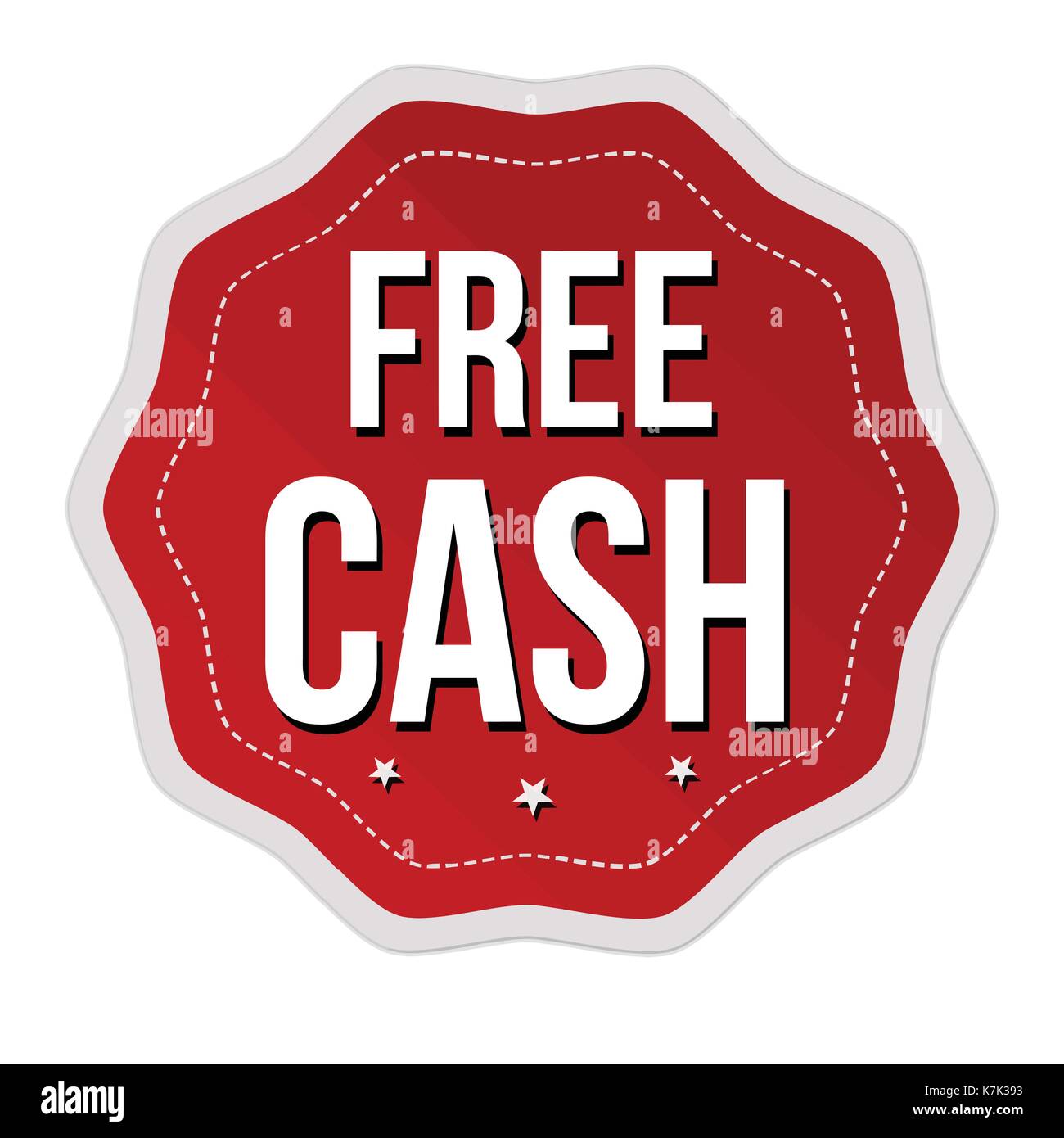 Free cash sticker or label on white background, vector illustration ...