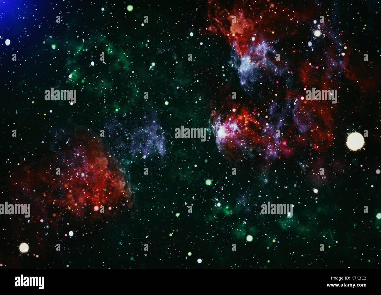 Panoramic looking into deep space. Dark night sky full of stars. The ...