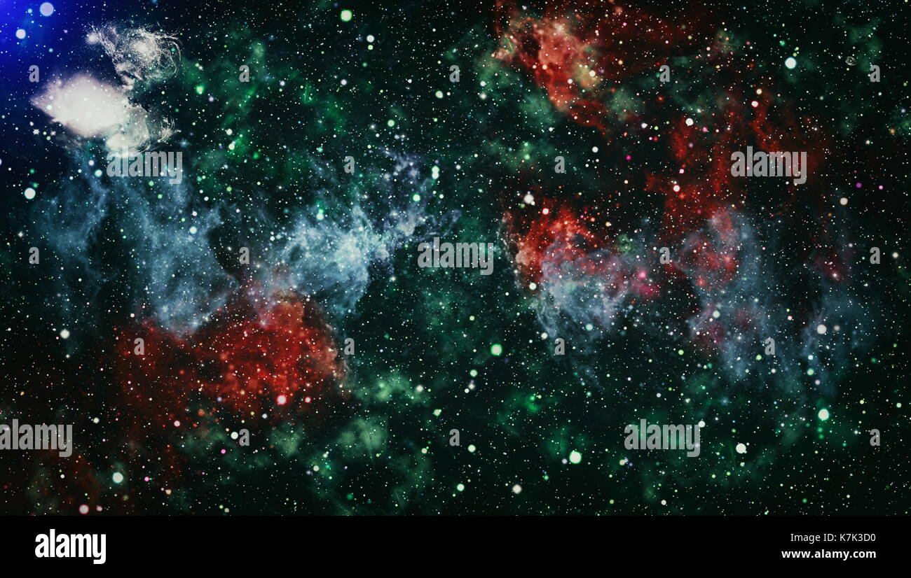 Panoramic looking into deep space. Dark night sky full of stars. The ...