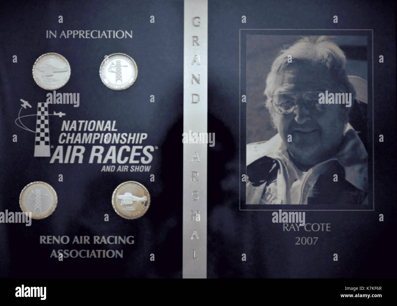 This photograph features Ray Cote, a notable figure in the aerospace ...