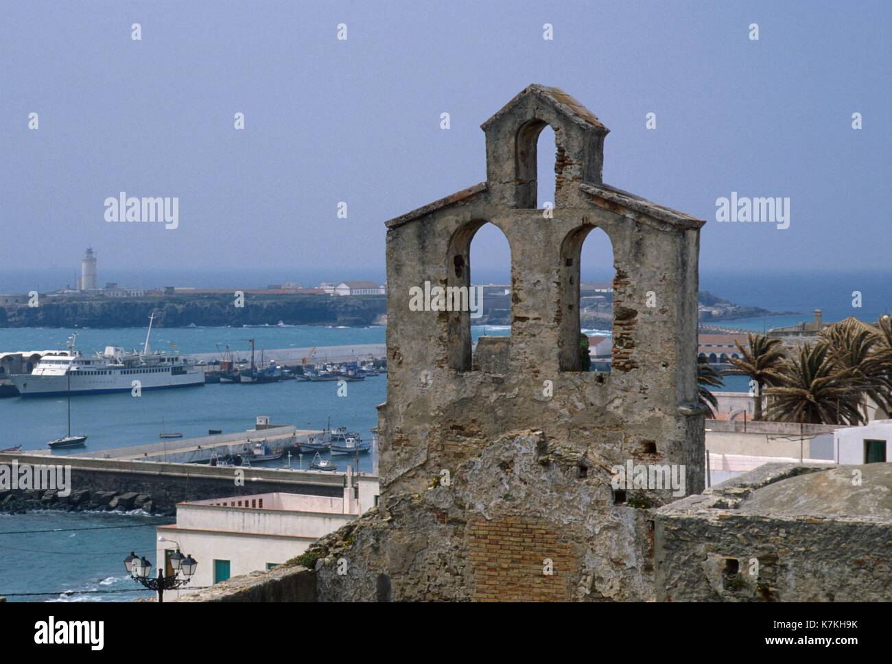 Tarifa (Spain), small church over the harbour Stock Photo - Alamy