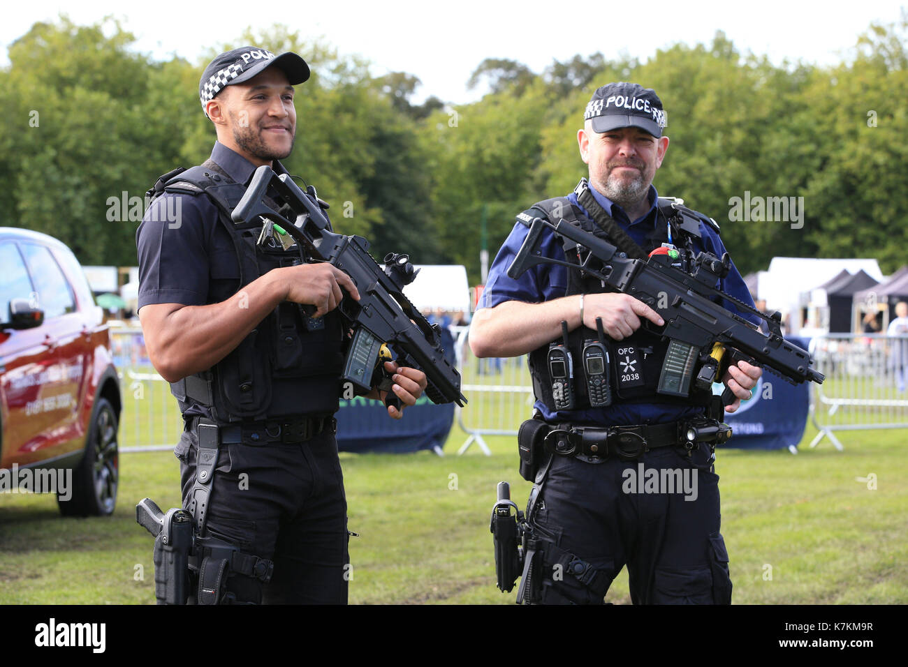 Armed police officers at the Liverpool Food & Drink Festival at Sefton ...