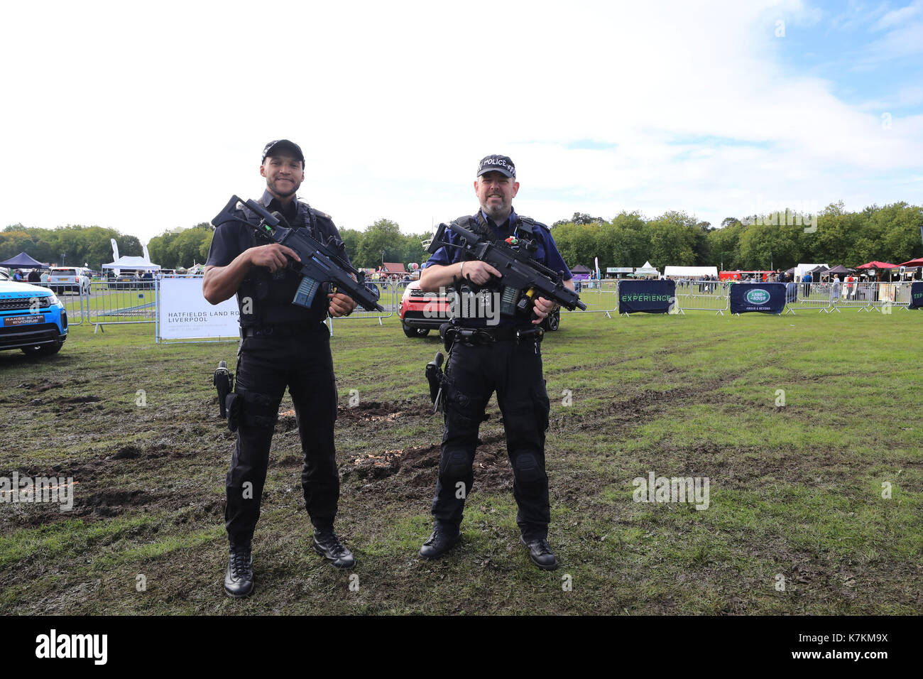 Armed police officers at the Liverpool Food & Drink Festival at Sefton ...