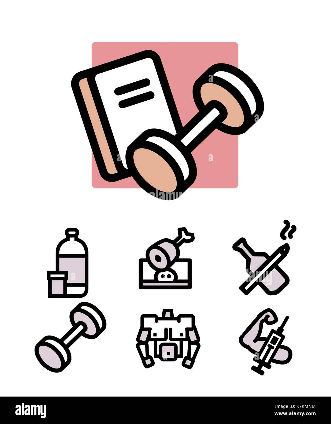 set of bodybuilding icons Stock Vector Image & Art - Alamy