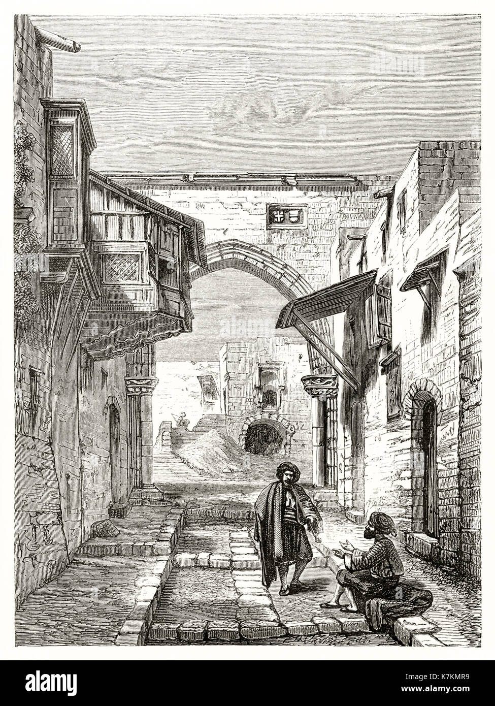 Old view of Rhodes. By Maurand, publ. on Le Tour du Monde, Paris, 1862 ...