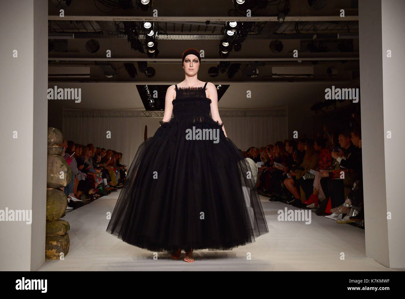 Models on the catwalk during the Molly Goddard London Fashion Week SS18 ...