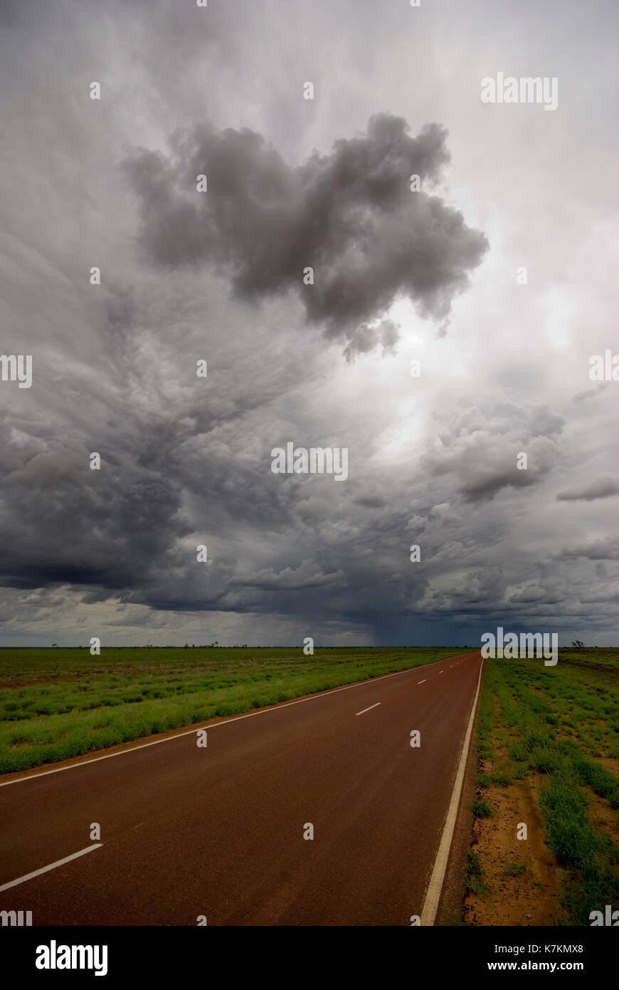 Outback Road, Storm Rain Clouds, Western Queensland Stock Photo - Alamy