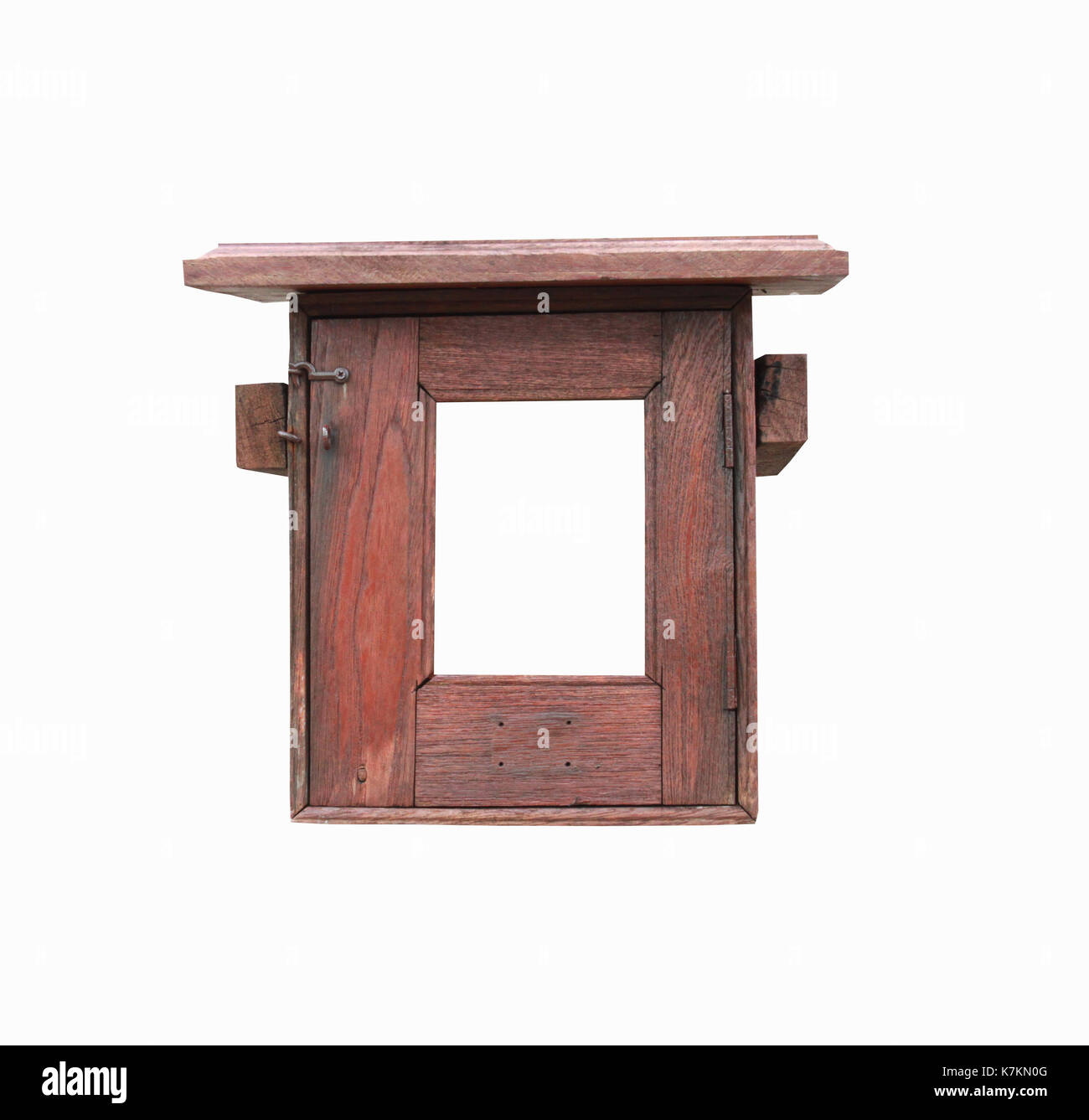 Old wooden box isolated on white background and have clipping paths ...