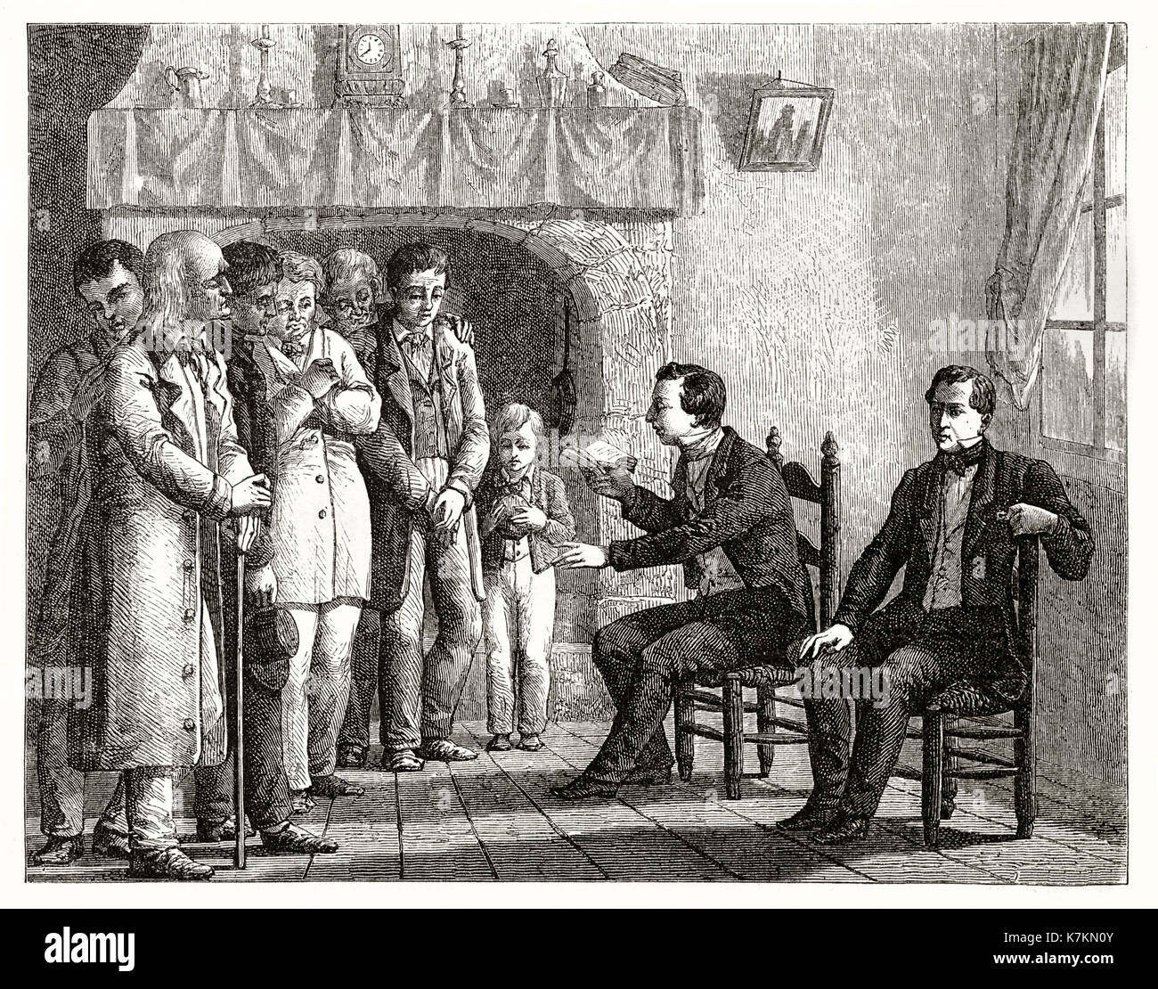 Joseph Smith reading the Book of Mormon to his first adepts. By David ...