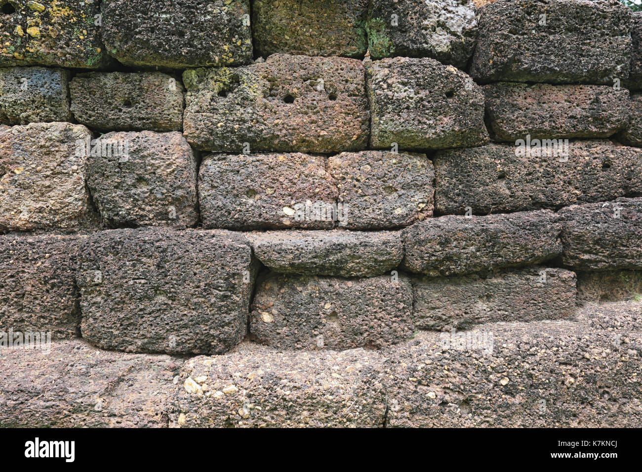 Old walls of the ancient city in the country,built of nature stone ...