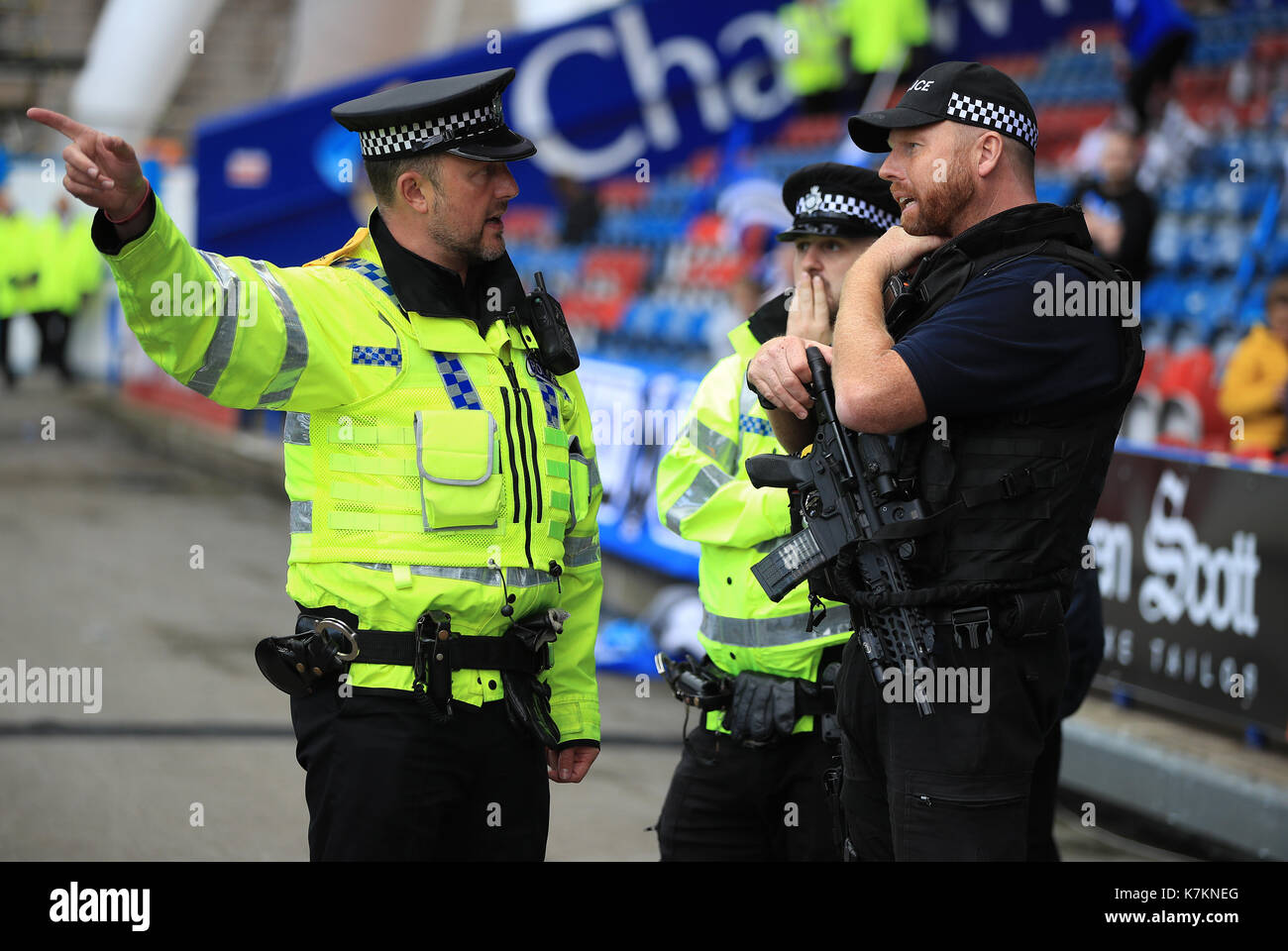 Armed police before the Premier League match at the John Smith's ...
