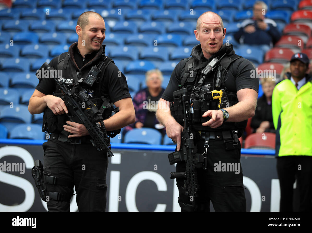 Armed police before the Premier League match at the John Smith's ...