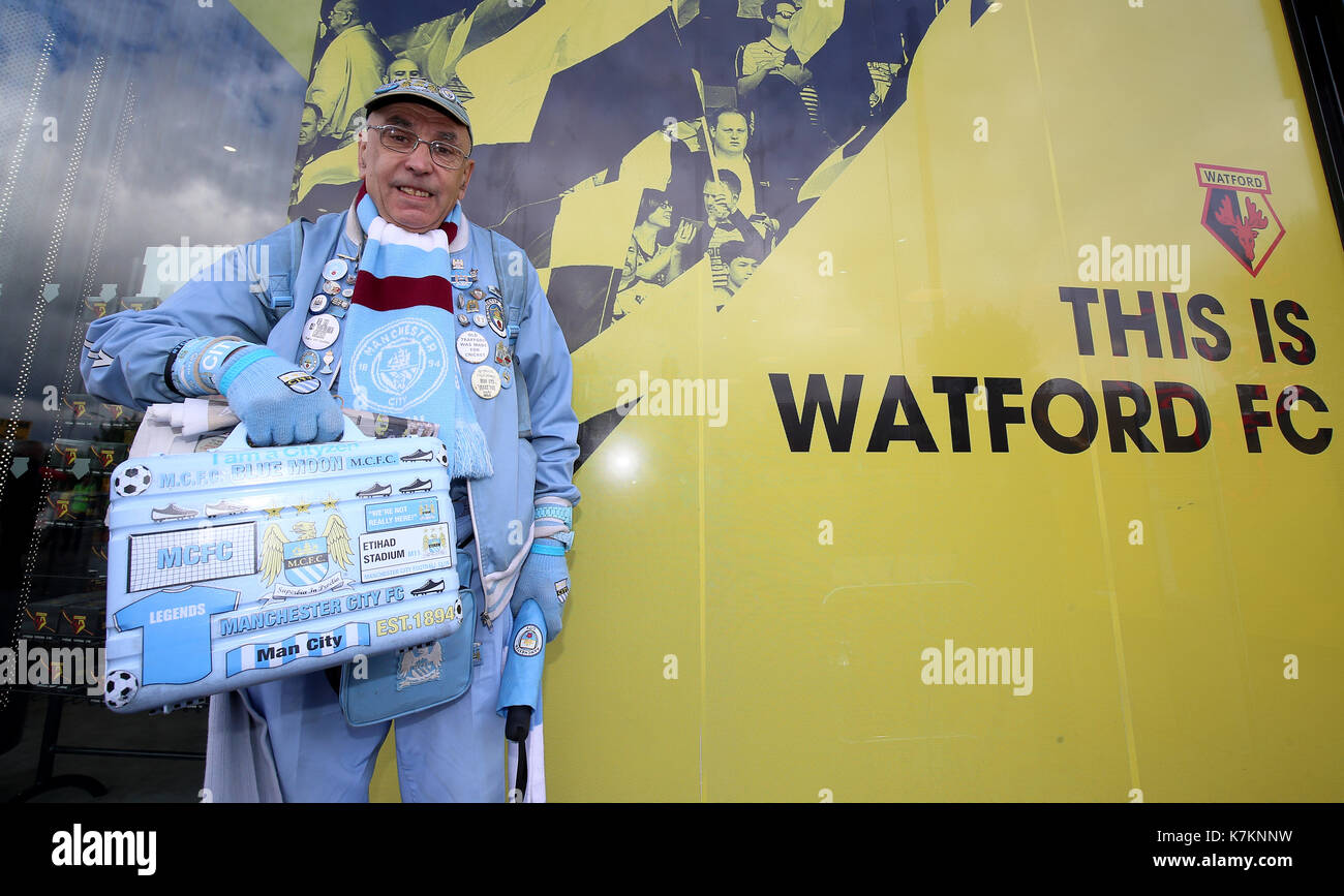 Manchester City fan Peter Barry before the Premier League match at ...