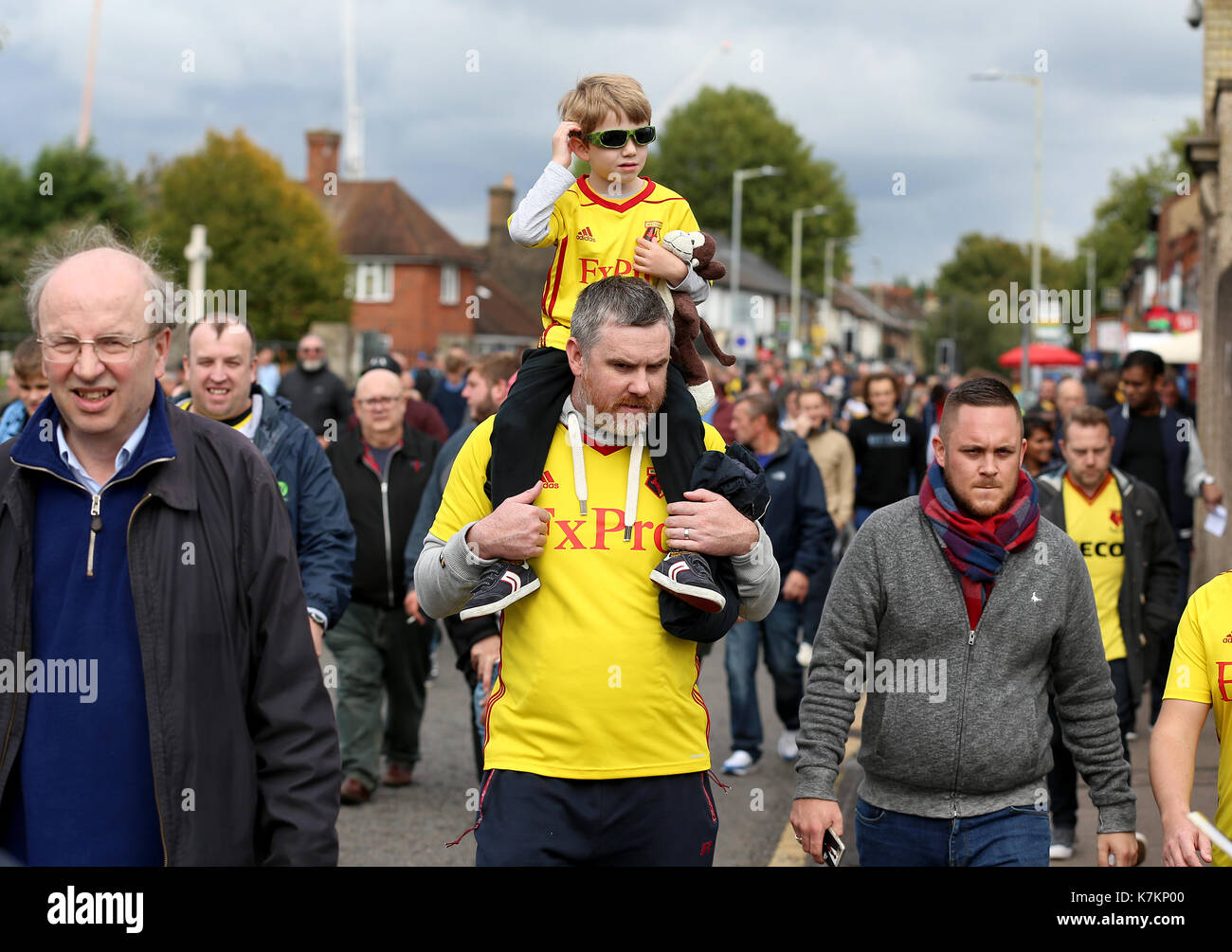Watford fans arriving before the Premier League match at Vicarage Road ...