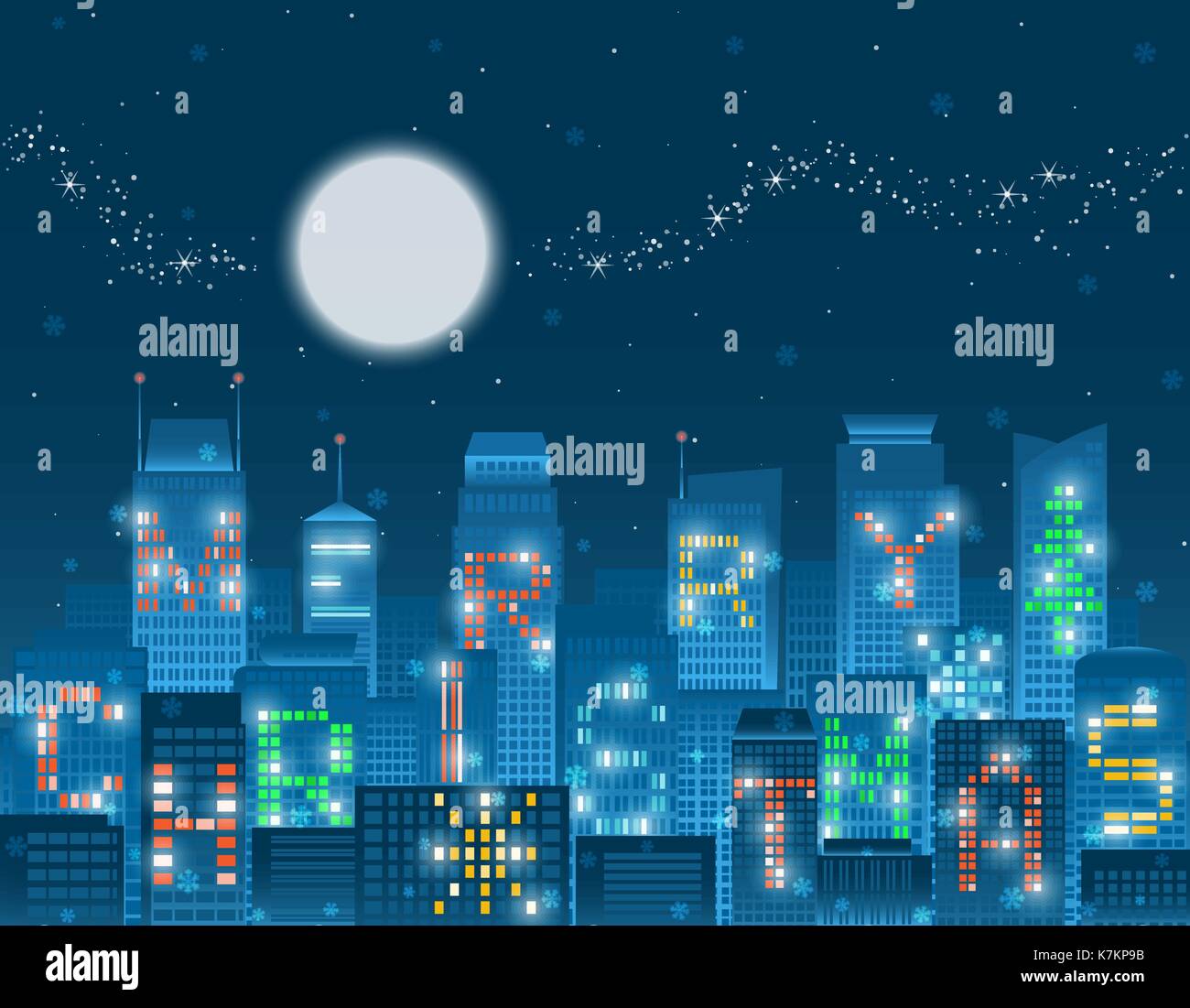 Silhouette and sky in high rise building Stock Vector Images - Alamy