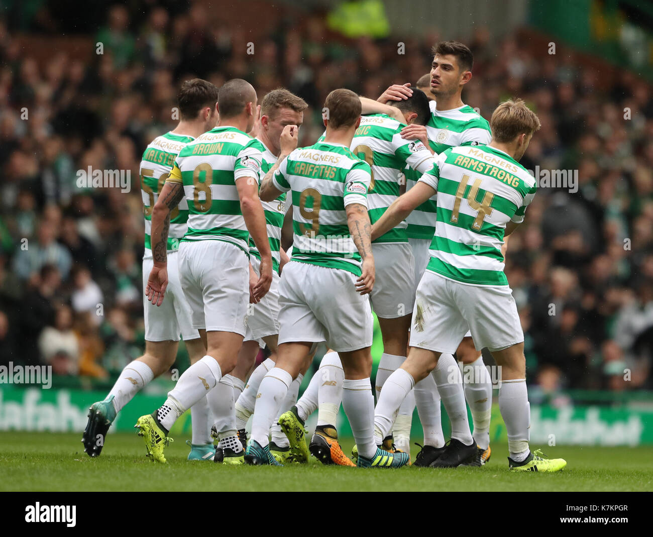 Celtic's Tom Rogic celebrates scoring his side's first goal of the game ...