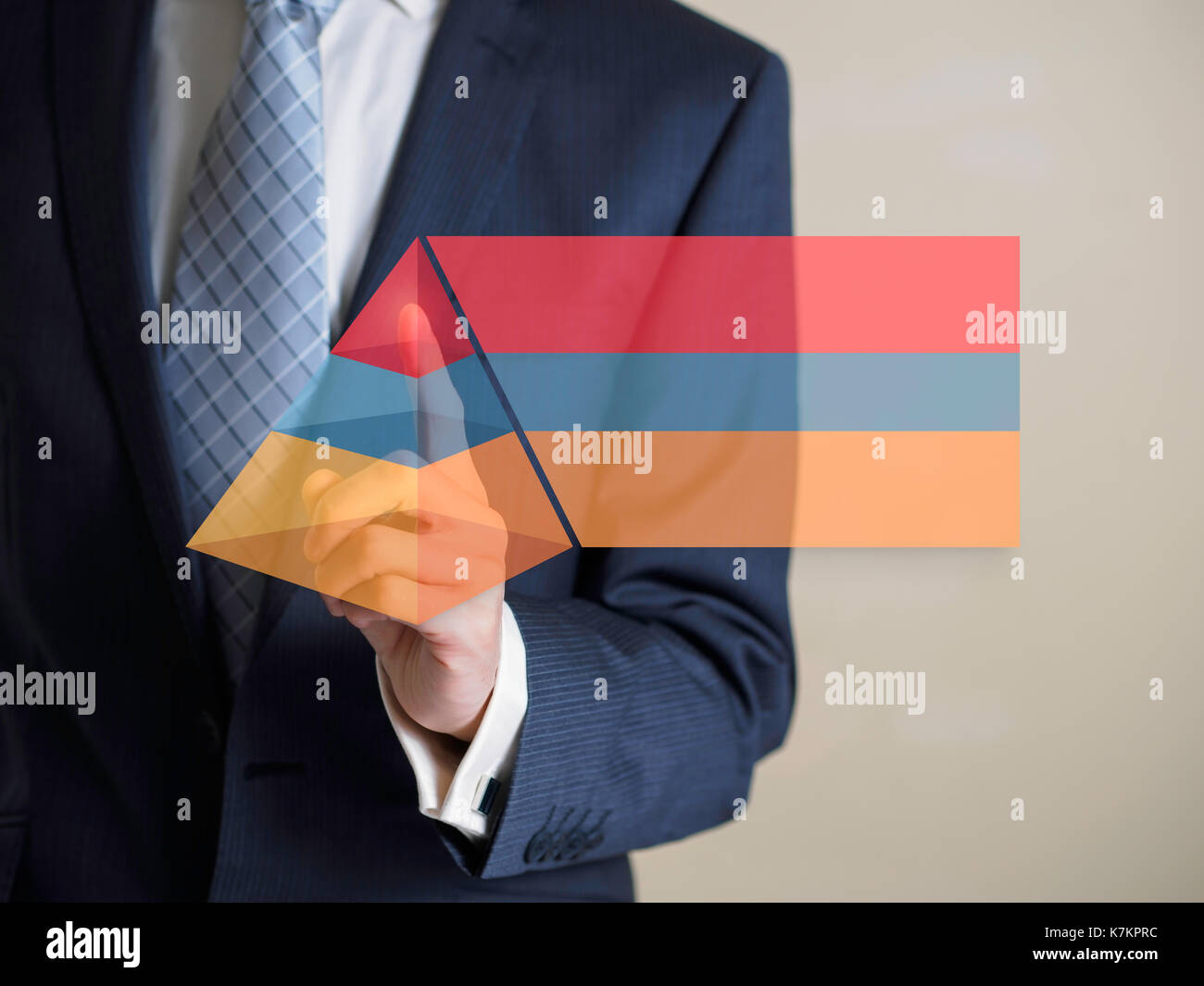 business man finger point a pyramid sign Stock Photo - Alamy