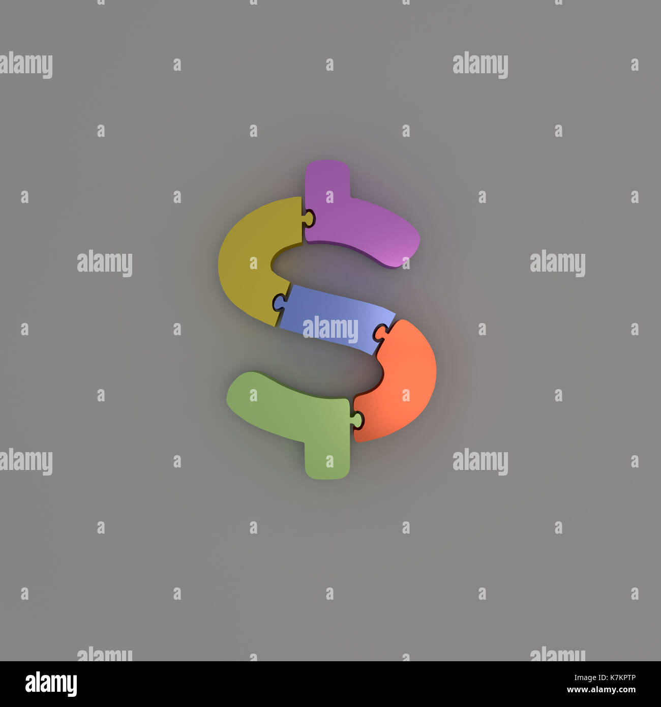 3d rendering of colorful dollar puzzles Stock Photo - Alamy