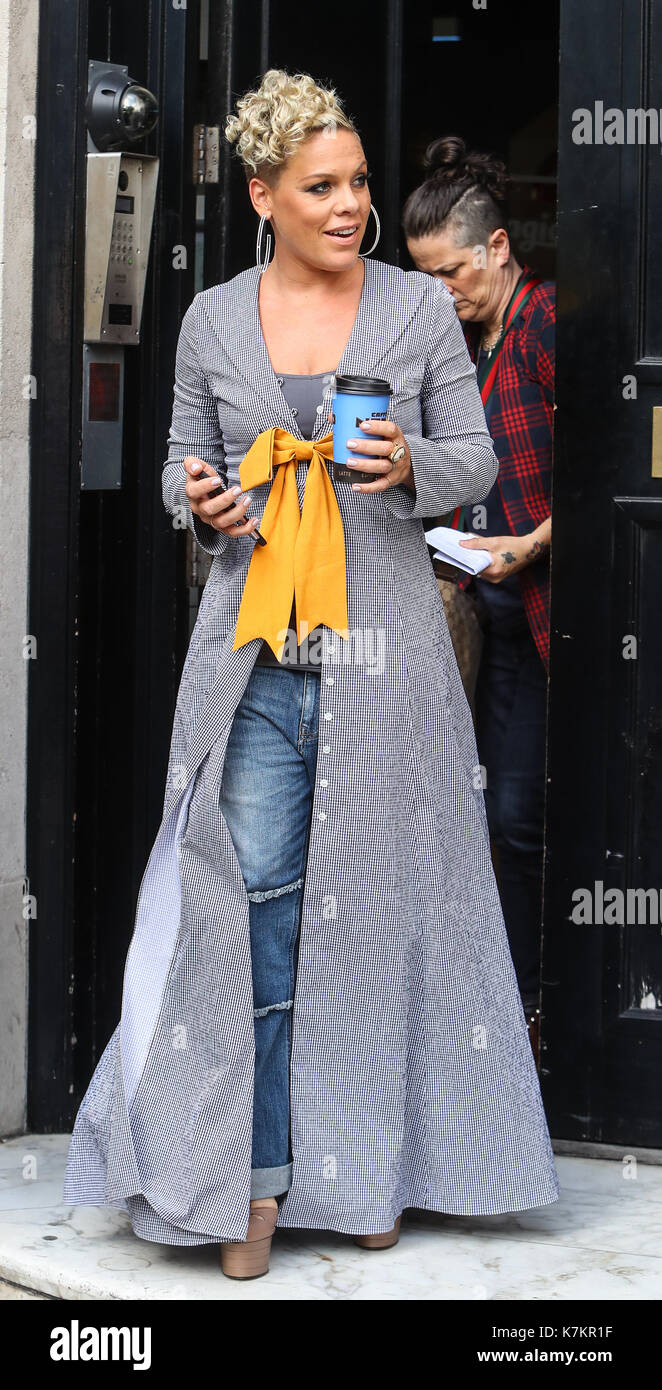 Pink at the Absolute Radio studios Featuring: Pink, Alicia Moore Where ...