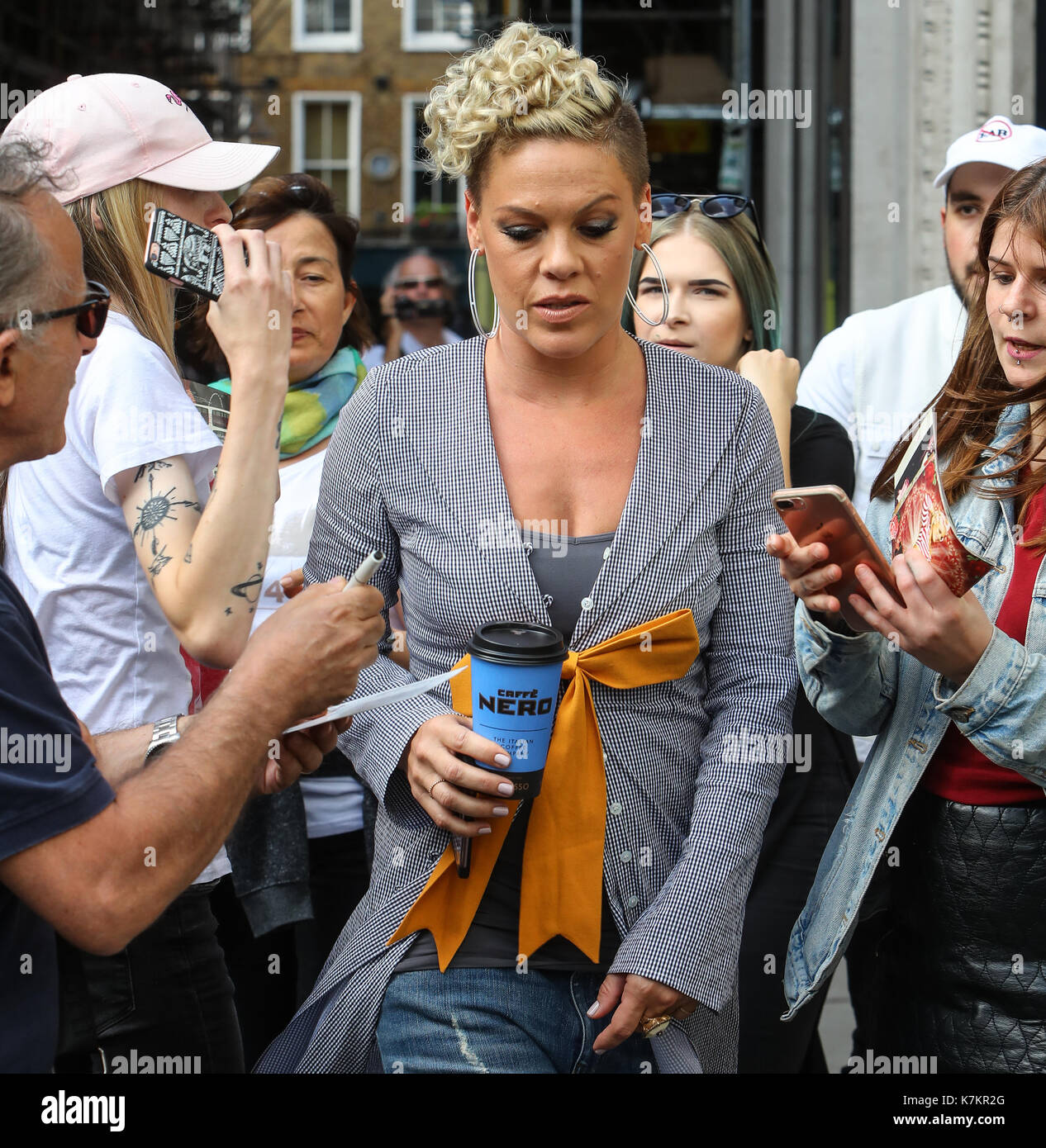 Pink at the Absolute Radio studios Featuring: Pink, Alicia Moore Where ...