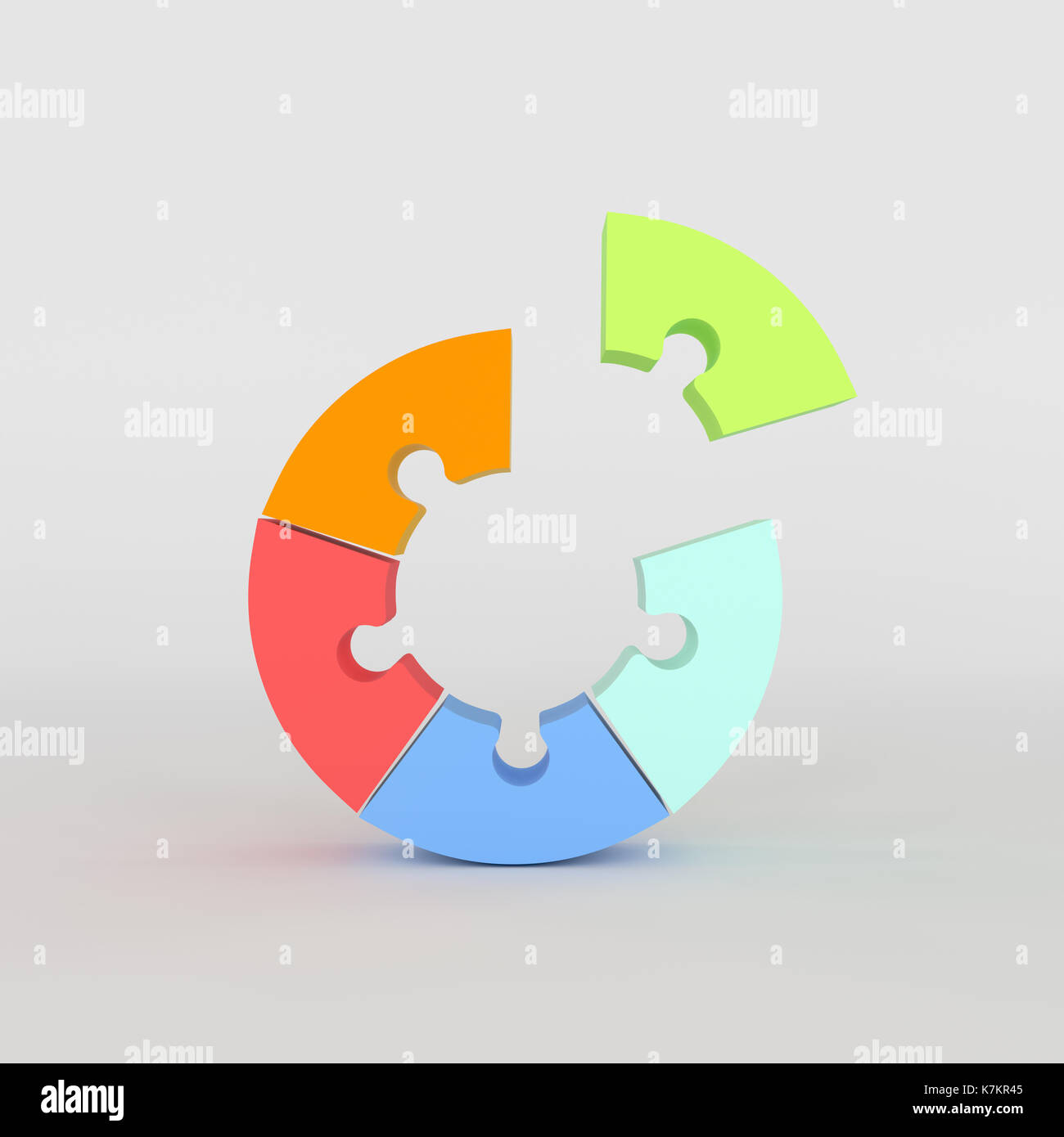 3d rendering of puzzle pie chart Stock Photo - Alamy