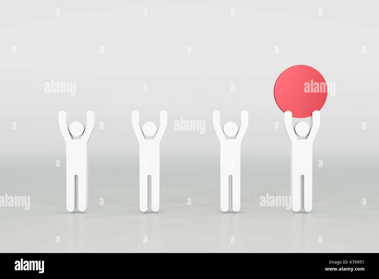 3d rendering of human sign for team leader concept Stock Photo - Alamy