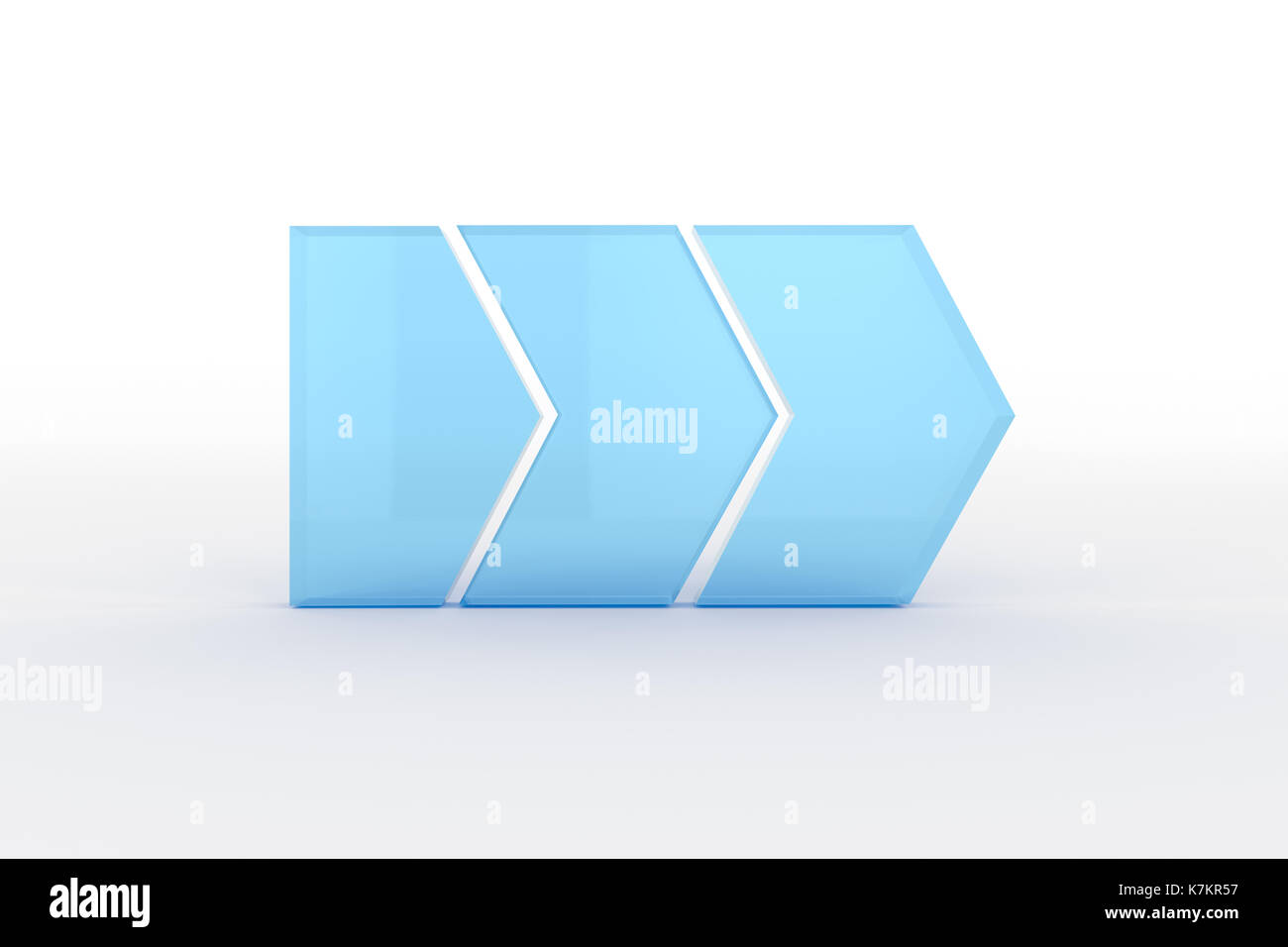 3D rendering of blue arrow for process concept Stock Photo - Alamy