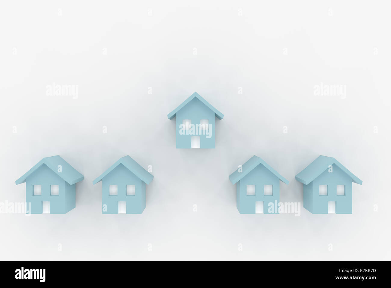 3d rendering of row of small house top view Stock Photo - Alamy