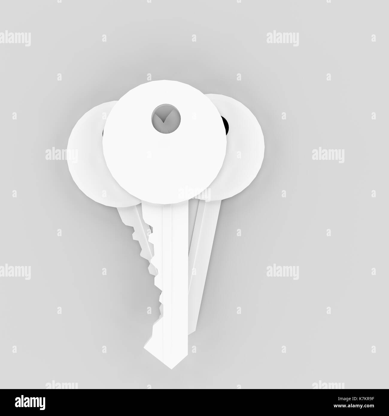 3d rendering of abstract key ioslated white background Stock Photo - Alamy